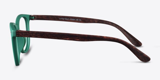 Little Yolo Square Green Glasses For Kids | Eyebuydirect