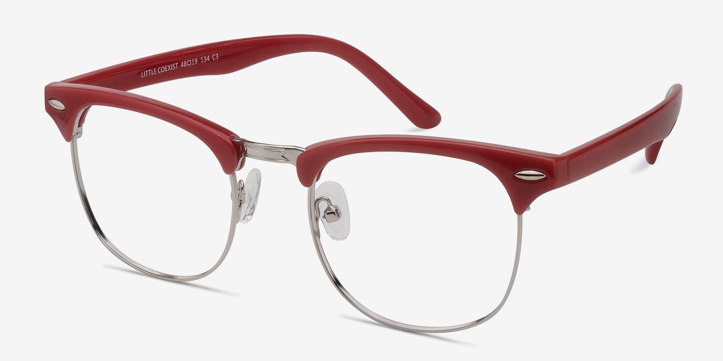 Little Coexist Square Red Glasses For Kids | Eyebuydirect
