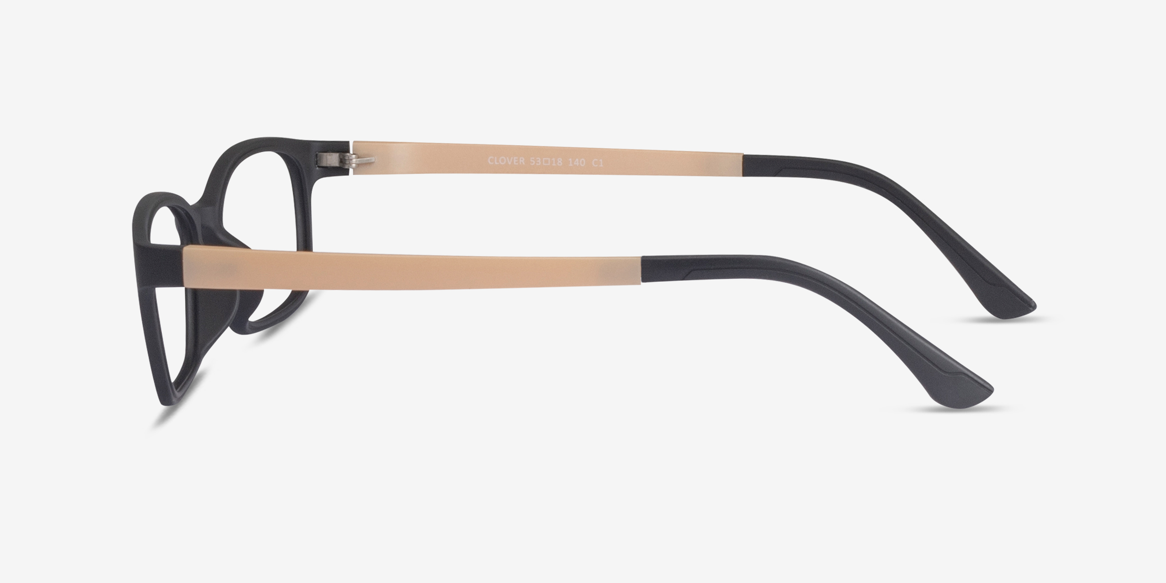 Clover Rectangle Black & Apricot Full Rim Eyeglasses | Eyebuydirect