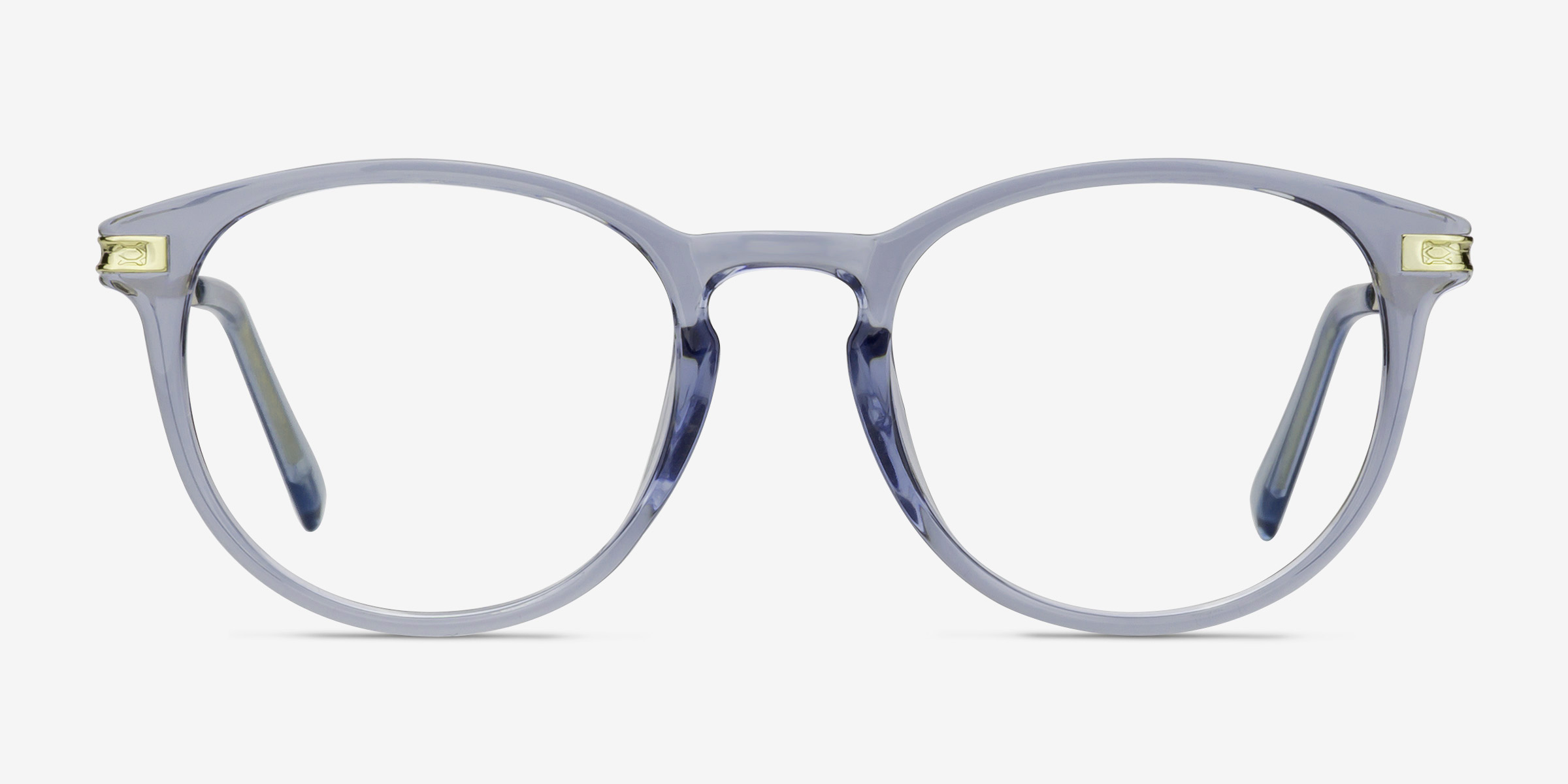Daphne Round Clear Blue Glasses for Women | Eyebuydirect