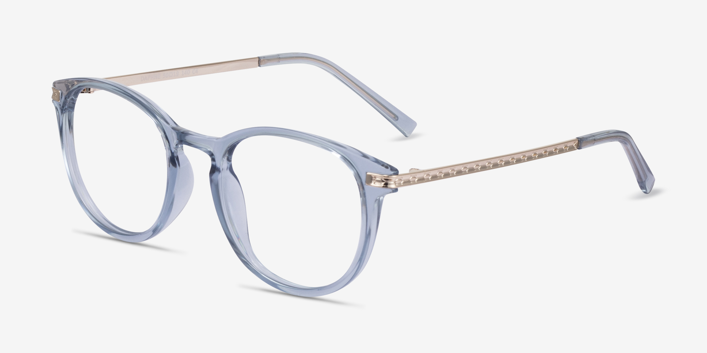 Daphne Round Clear Blue Glasses for Women | Eyebuydirect