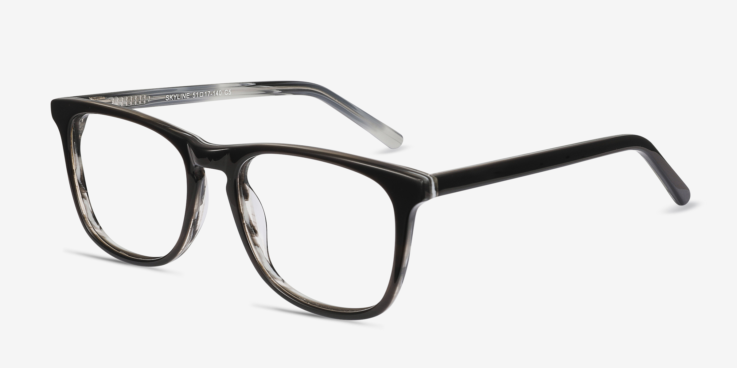 Skyline Square Black Gray Glasses for Men | Eyebuydirect