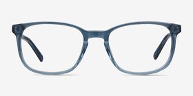 Emblem Rectangle Blue Glasses for Women | Eyebuydirect