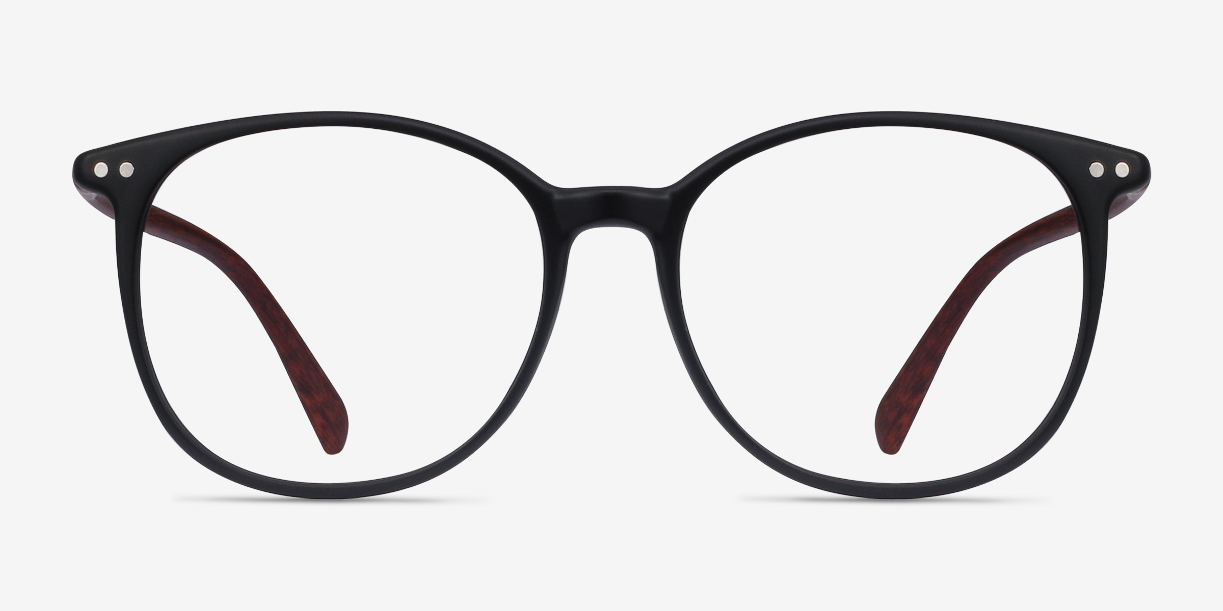 Lucia Round Matte Black Full Rim Eyeglasses | Eyebuydirect