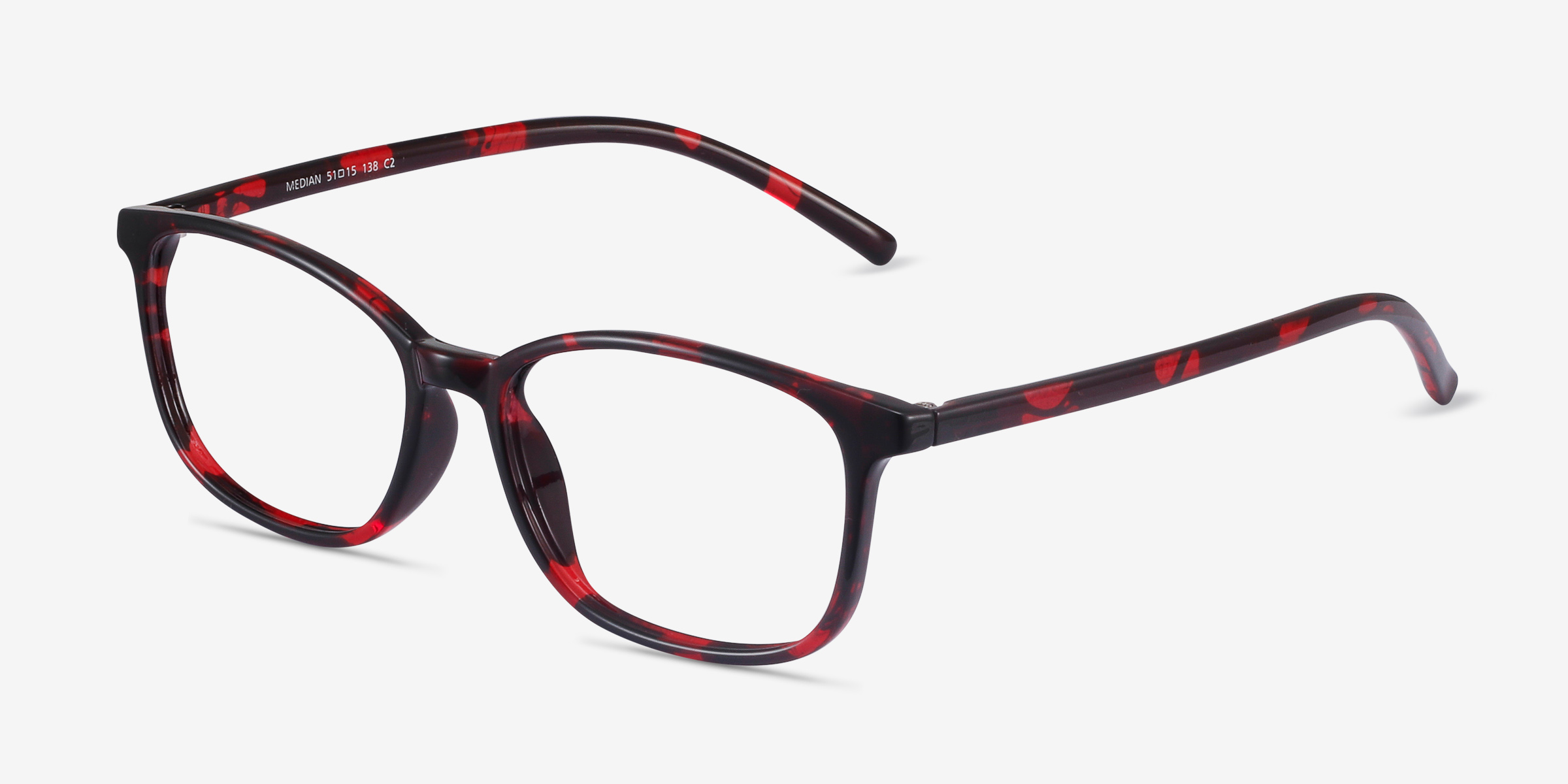 Median Rectangle Red Floral Glasses for Women | Eyebuydirect
