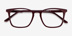 Phoenix Rectangle Burgundy Full Rim Eyeglasses | Eyebuydirect