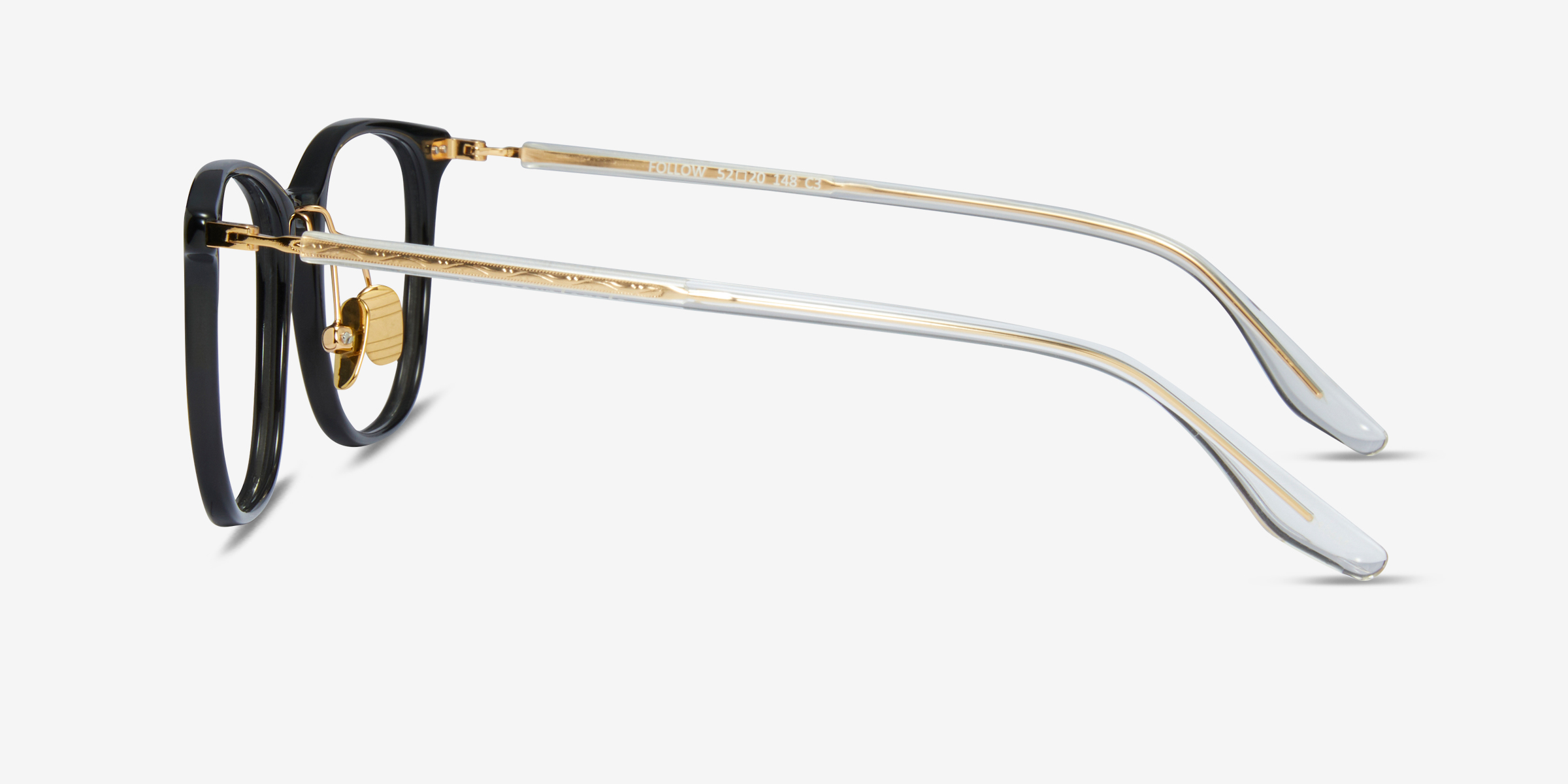 Follow Square Black Golden Full Rim Eyeglasses | Eyebuydirect