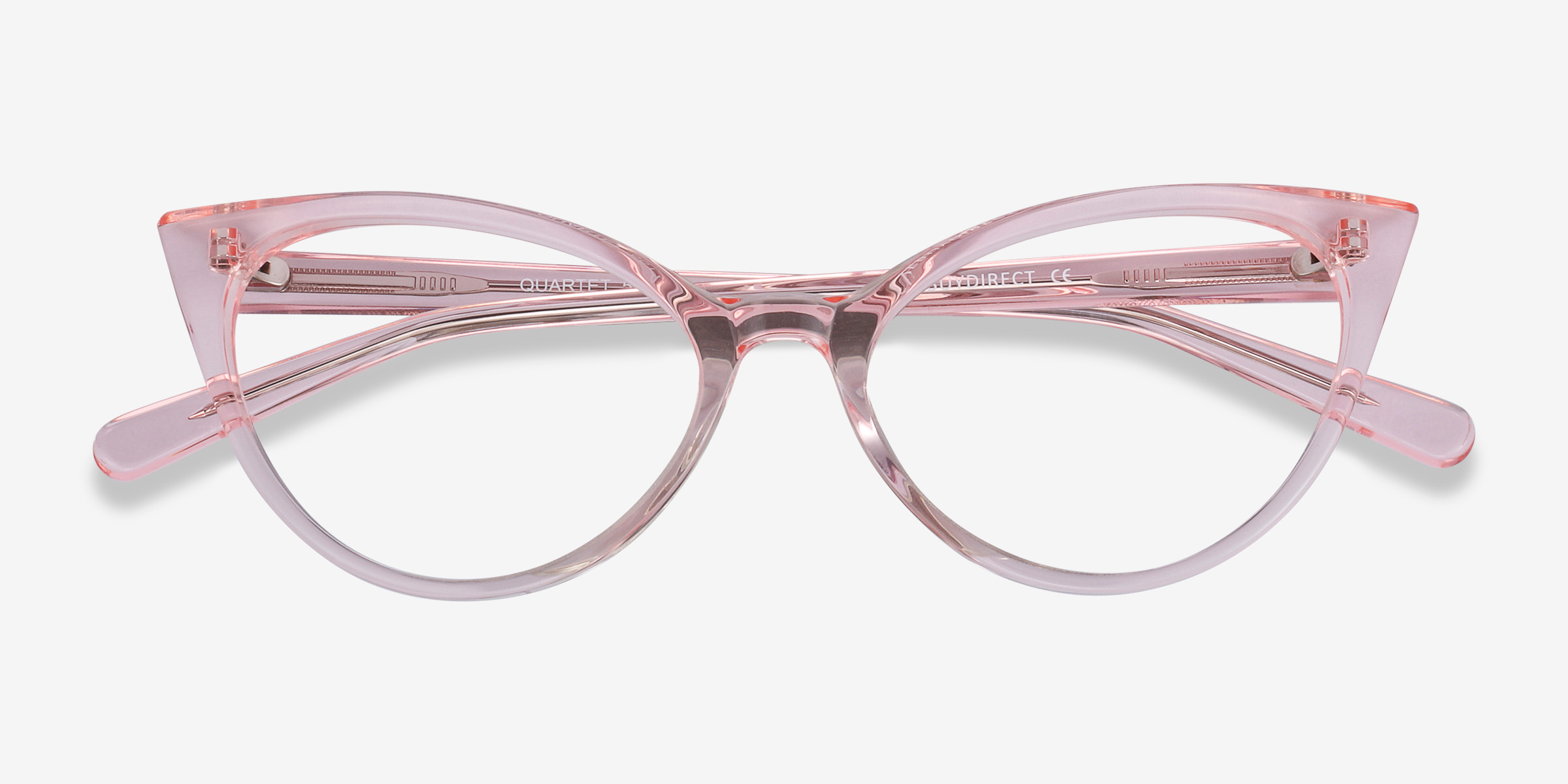 Quartet Cat Eye Clear Pink Glasses for Women | Eyebuydirect