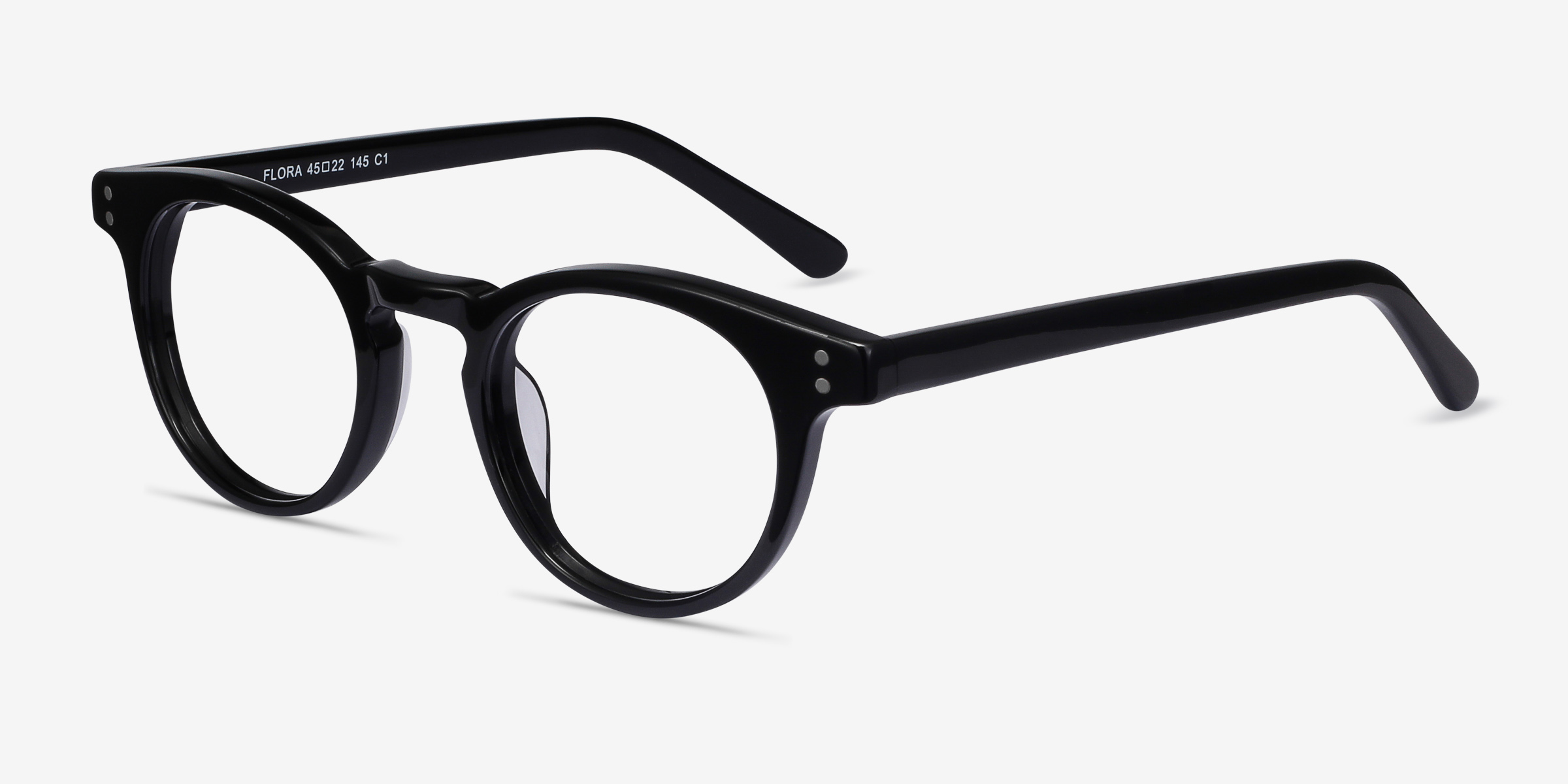 Flora Round Black Full Rim Eyeglasses | Eyebuydirect