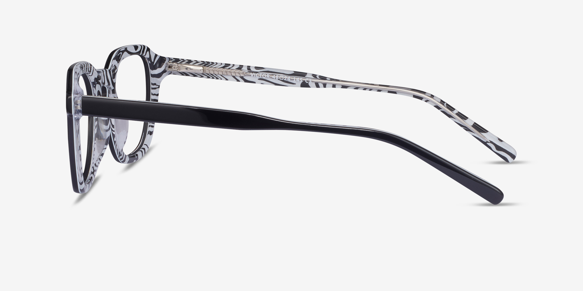 Victor Geometric Black & Zebra Full Rim Eyeglasses | Eyebuydirect