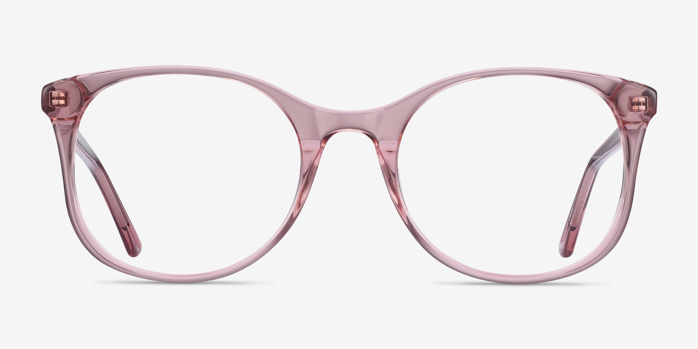 Greta Round Clear Pink Glasses for Women | Eyebuydirect