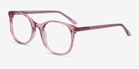 Greta Round Clear Pink Glasses for Women | Eyebuydirect