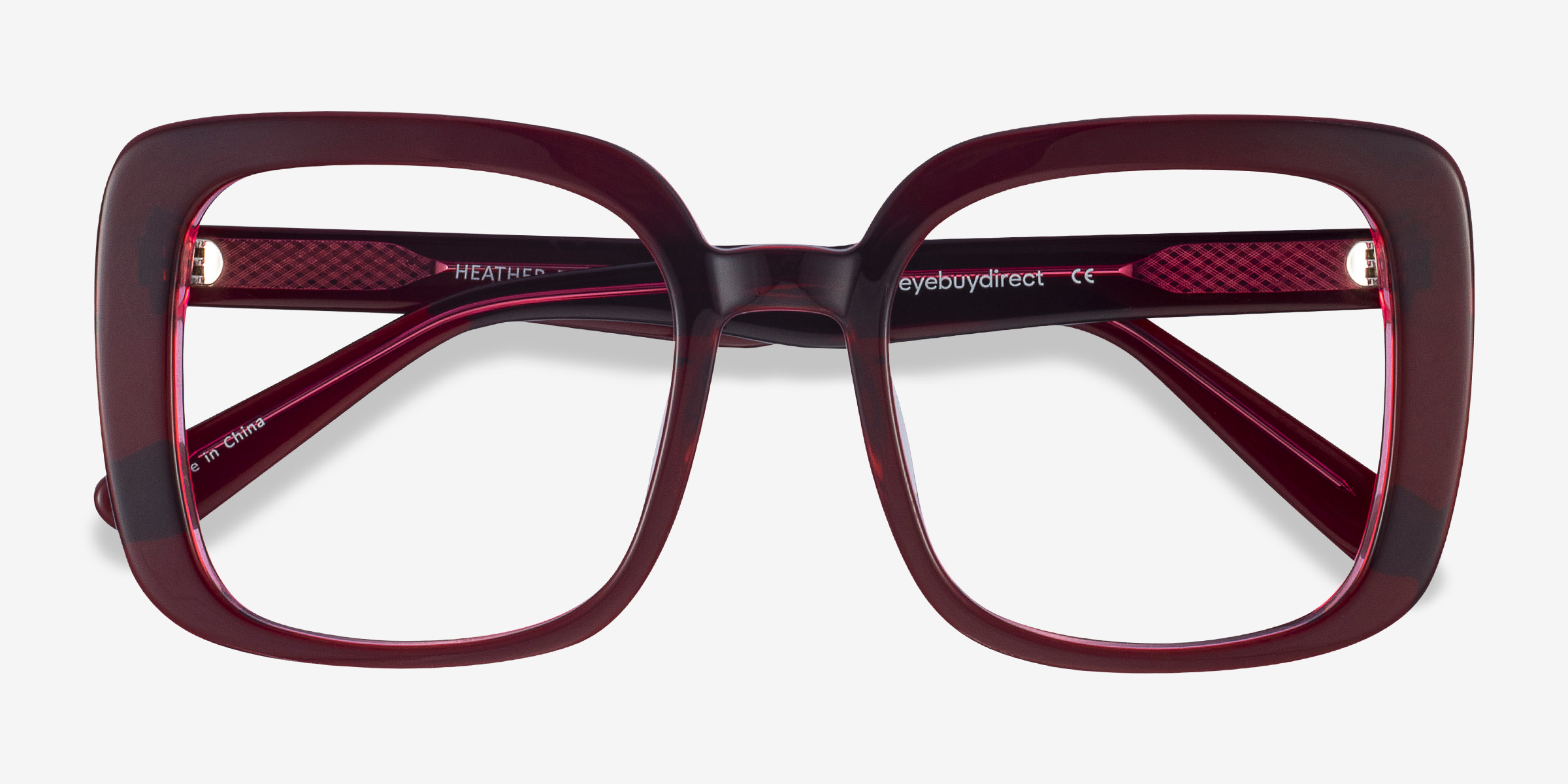 Heather Square Burgundy Glasses for Women | Eyebuydirect Canada