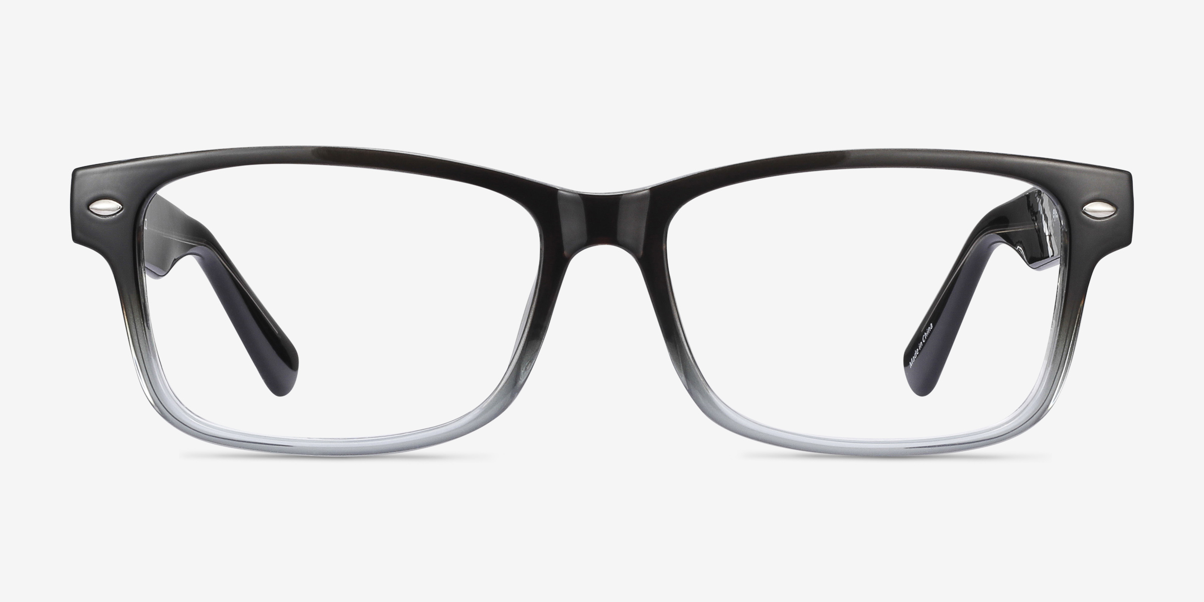 Persisto Rectangle Black Clear Glasses for Men | Eyebuydirect