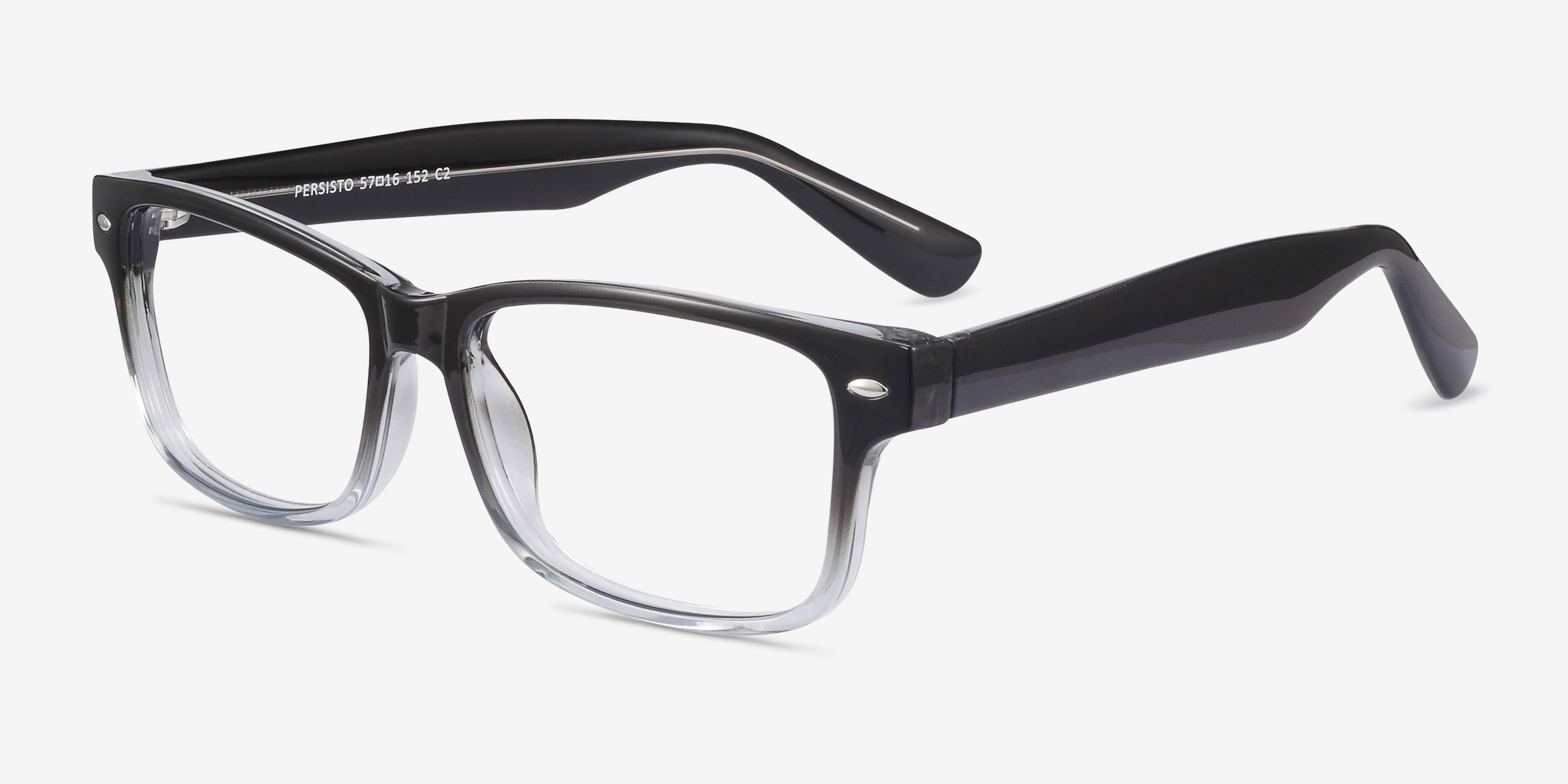 Persisto Rectangle Black Clear Glasses for Men | Eyebuydirect