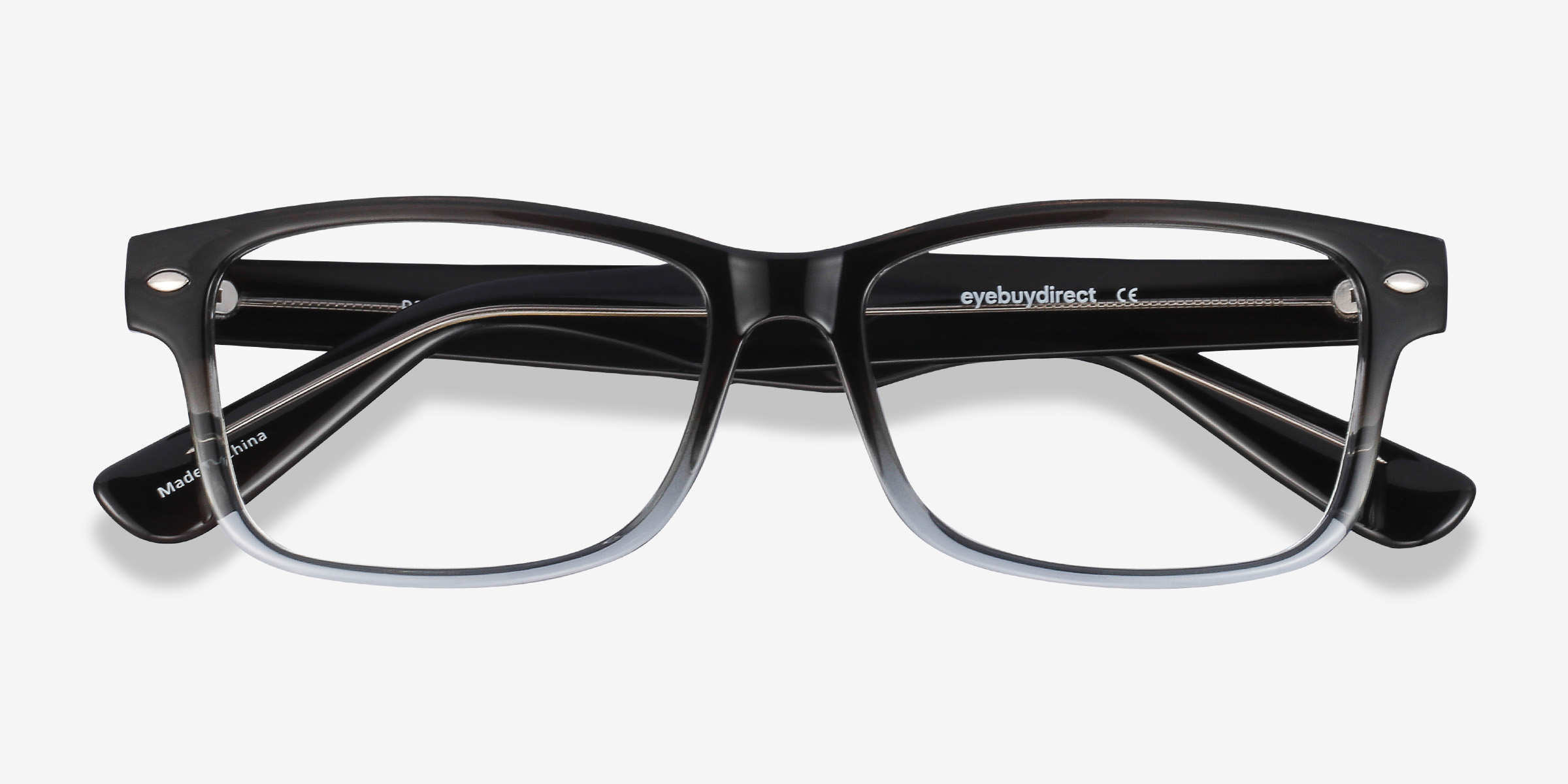 Persisto Rectangle Black Clear Glasses for Men | Eyebuydirect
