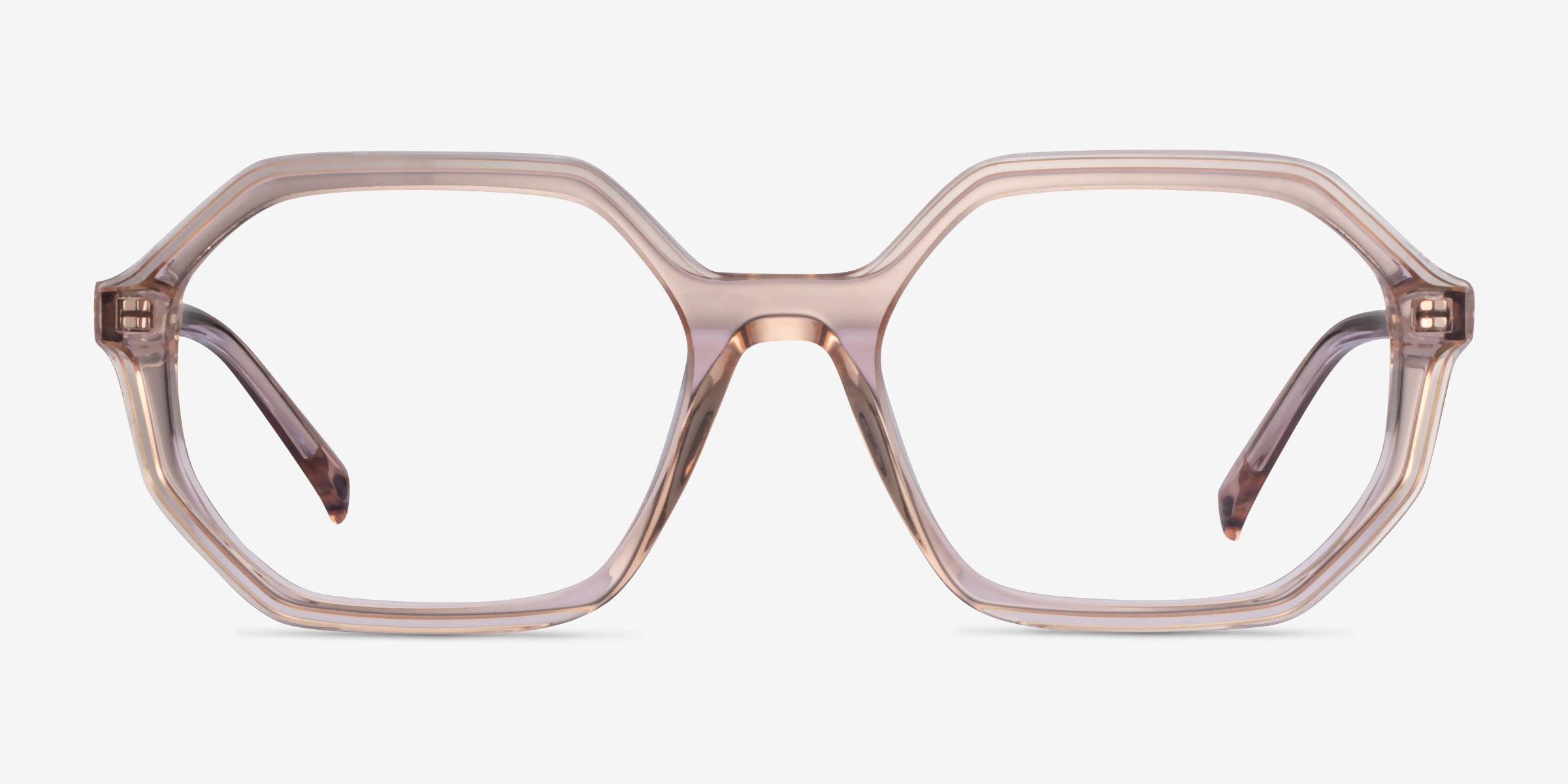 Dream Geometric Clear Brown Full Rim Eyeglasses | Eyebuydirect