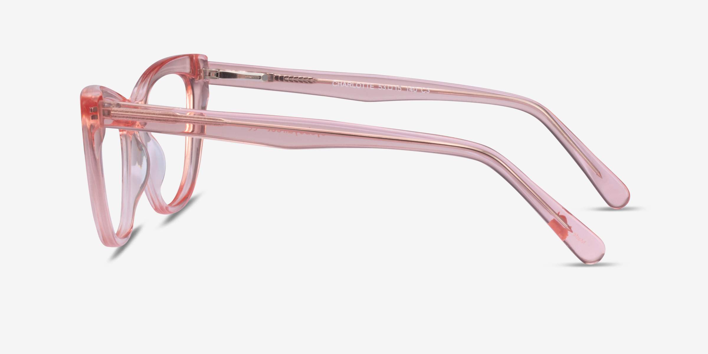 Charlotte Cat Eye Clear Pink Glasses for Women | Eyebuydirect