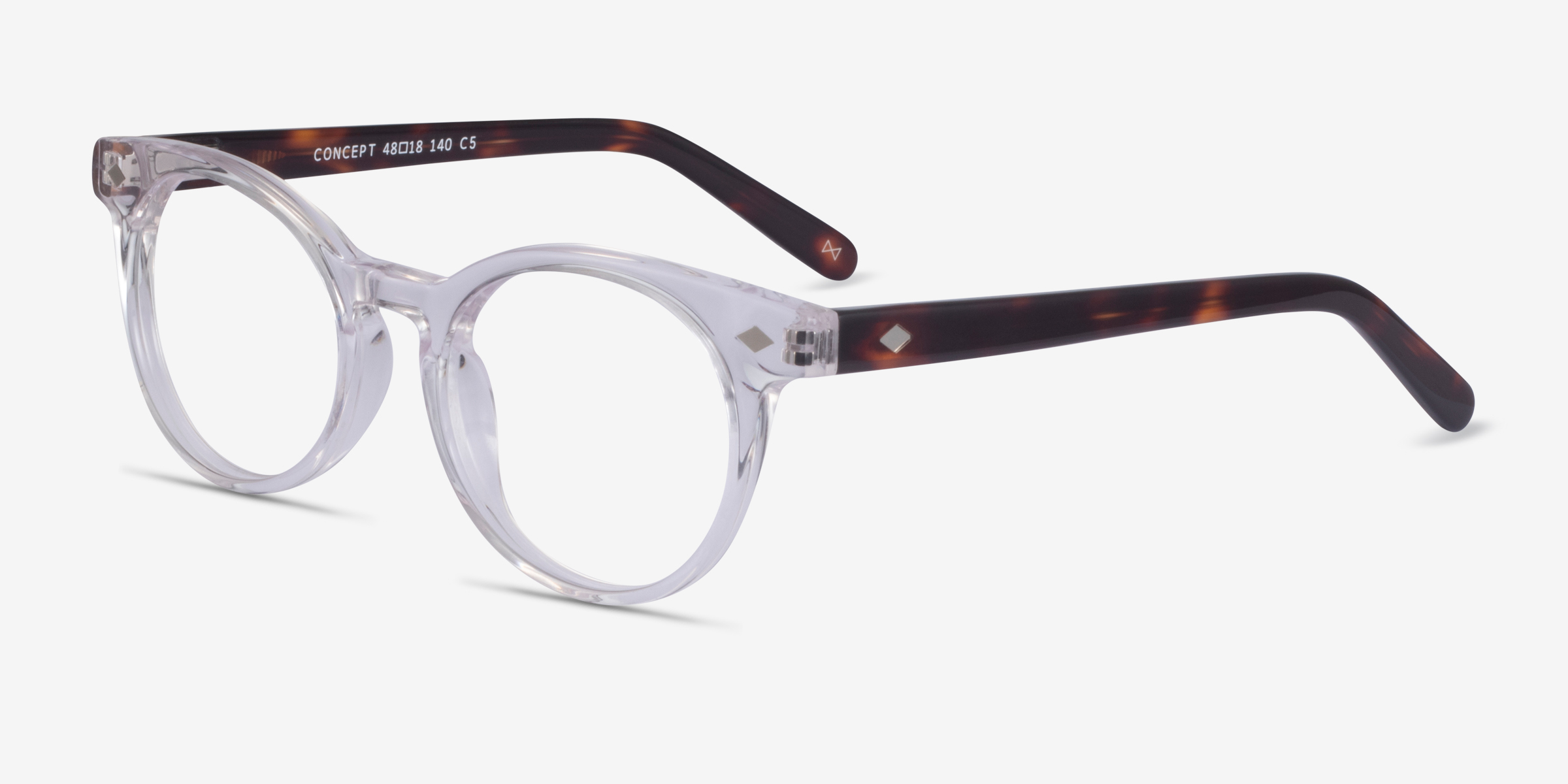 Concept Round Clear Tortoise Full Rim Eyeglasses | Eyebuydirect