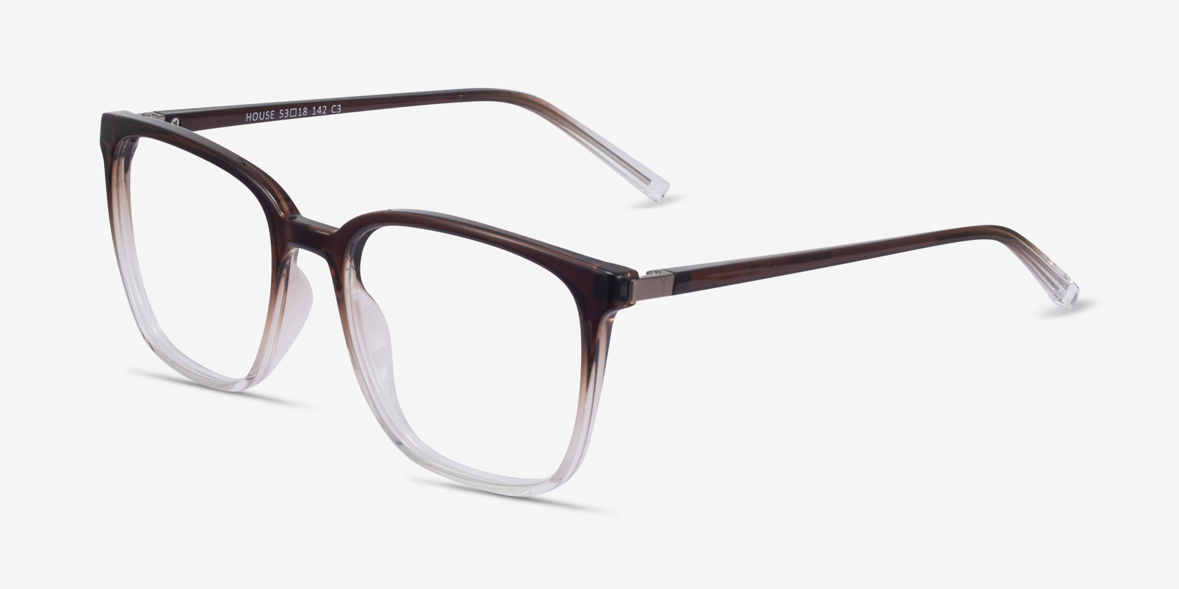 House Square Gradient Brown Full Rim Eyeglasses | Eyebuydirect