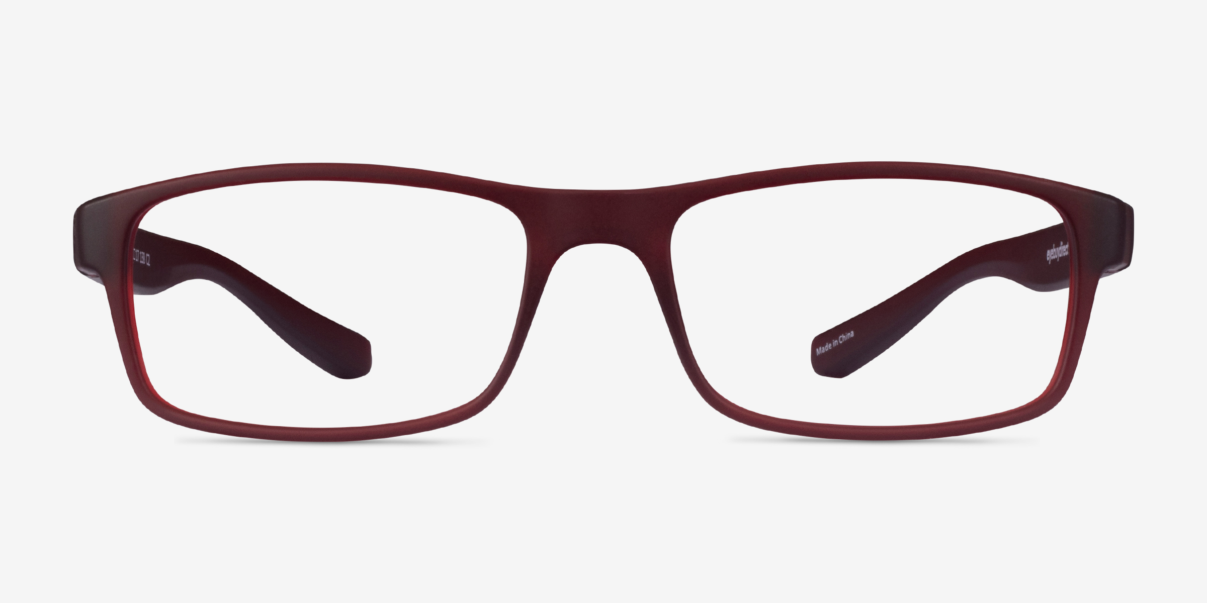 Over Rectangle Dark Red Glasses for Women | Eyebuydirect