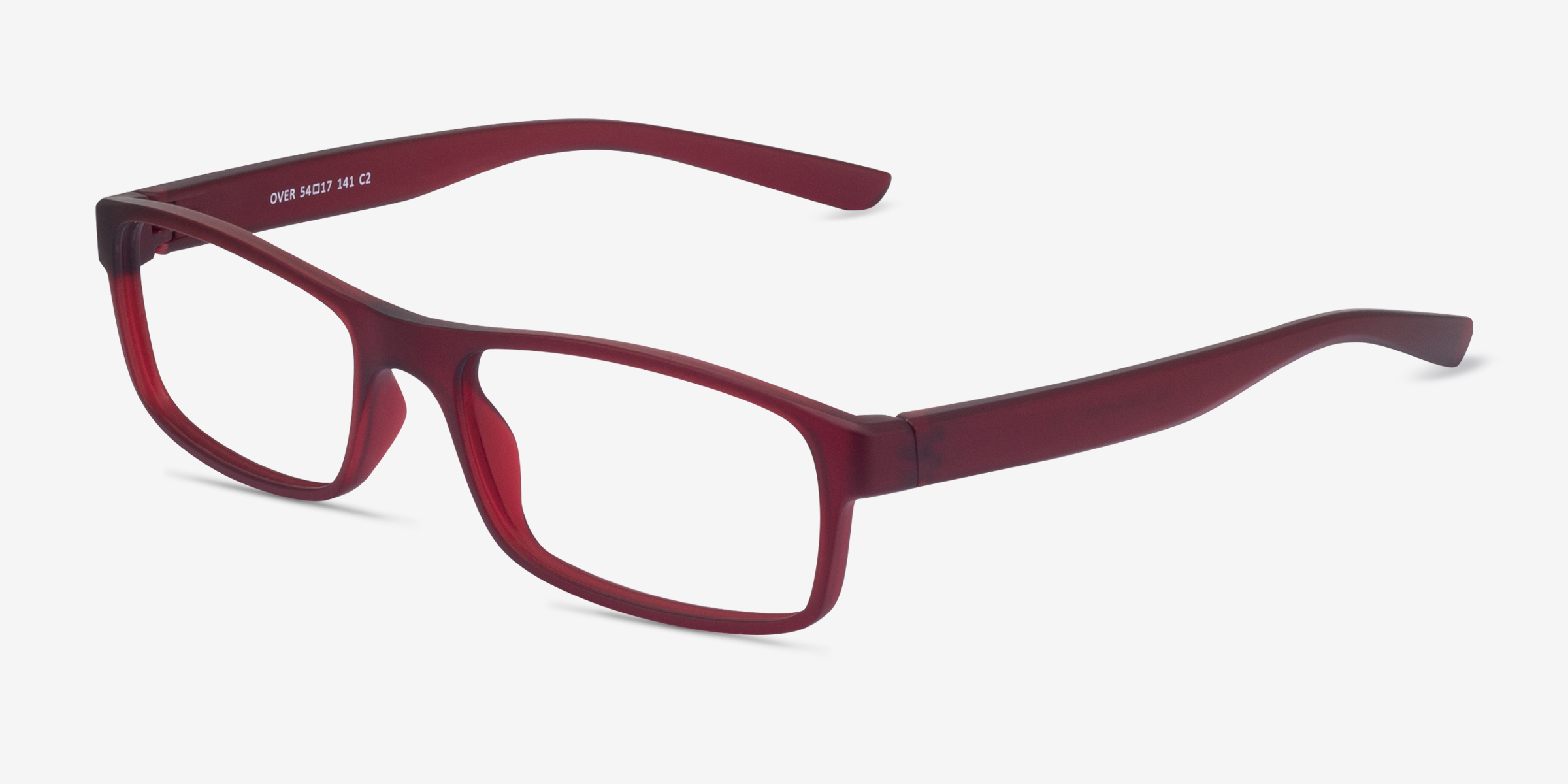 Over Rectangle Dark Red Glasses for Women | Eyebuydirect