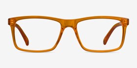 Community Rectangle Clear Orange Full Rim Eyeglasses | Eyebuydirect