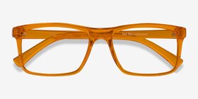 Community Rectangle Clear Orange Full Rim Eyeglasses | Eyebuydirect