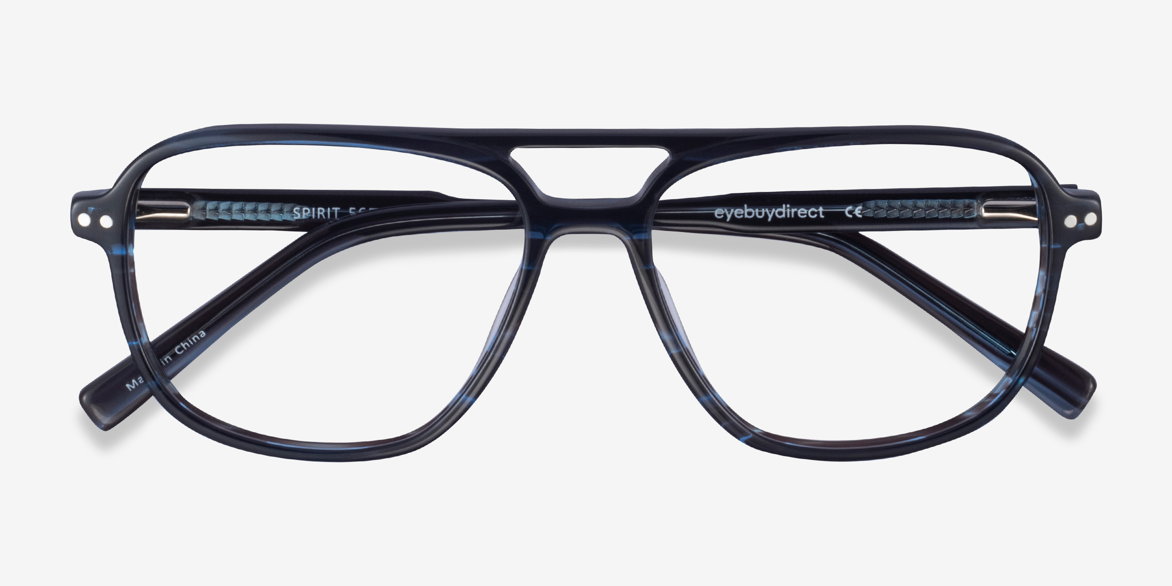Spirit Aviator Blue Striped Full Rim Eyeglasses | Eyebuydirect
