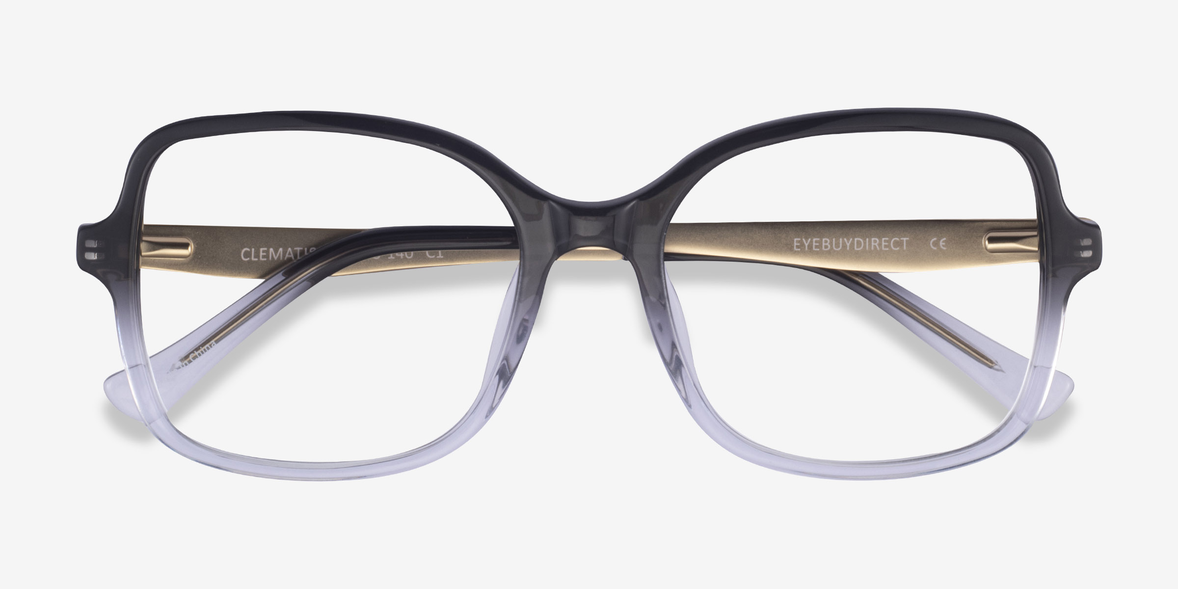 Clematis Square Black Clear Glasses for Women | Eyebuydirect Canada