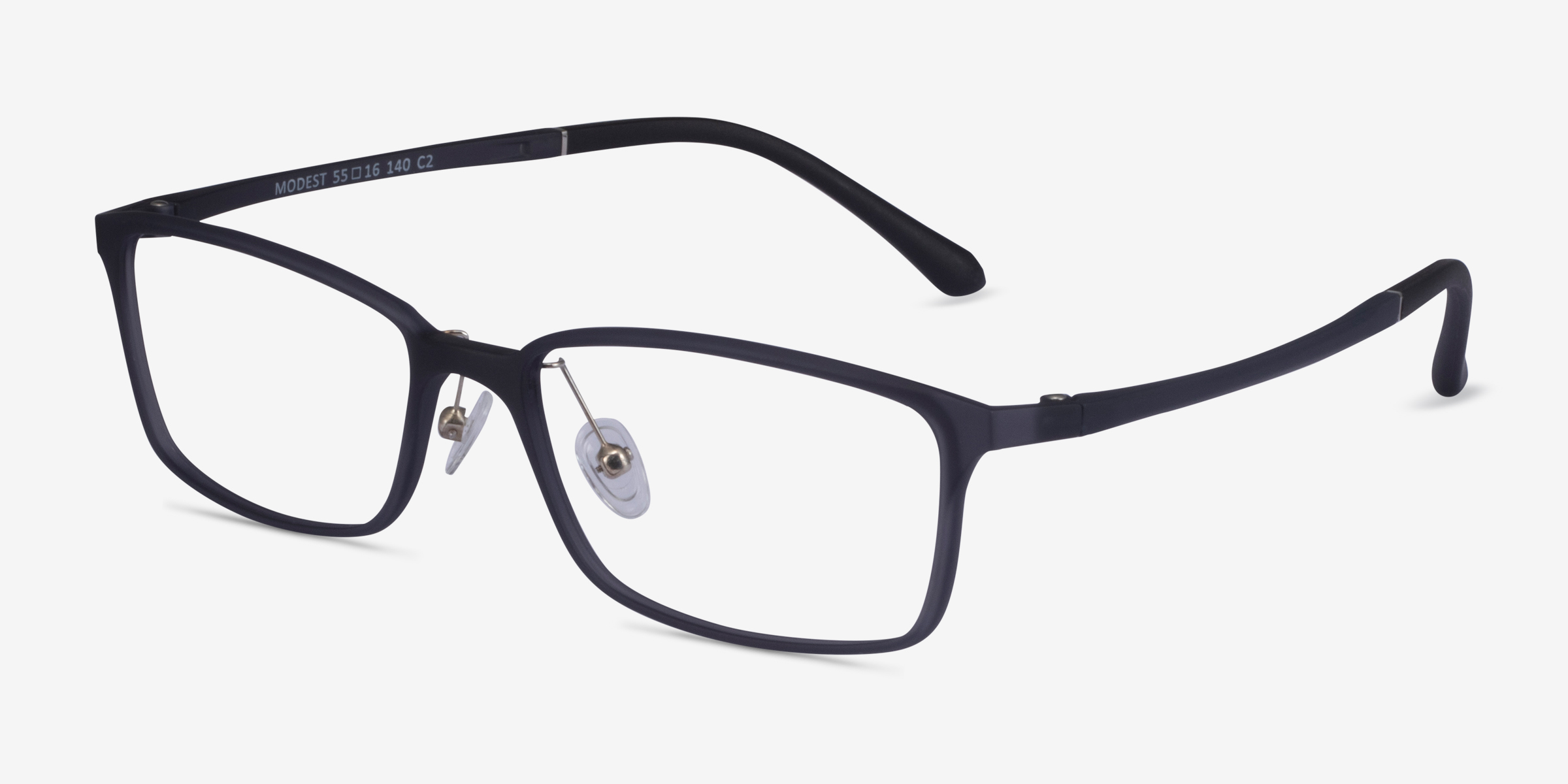 Modest Rectangle Matte Gray Full Rim Eyeglasses | Eyebuydirect