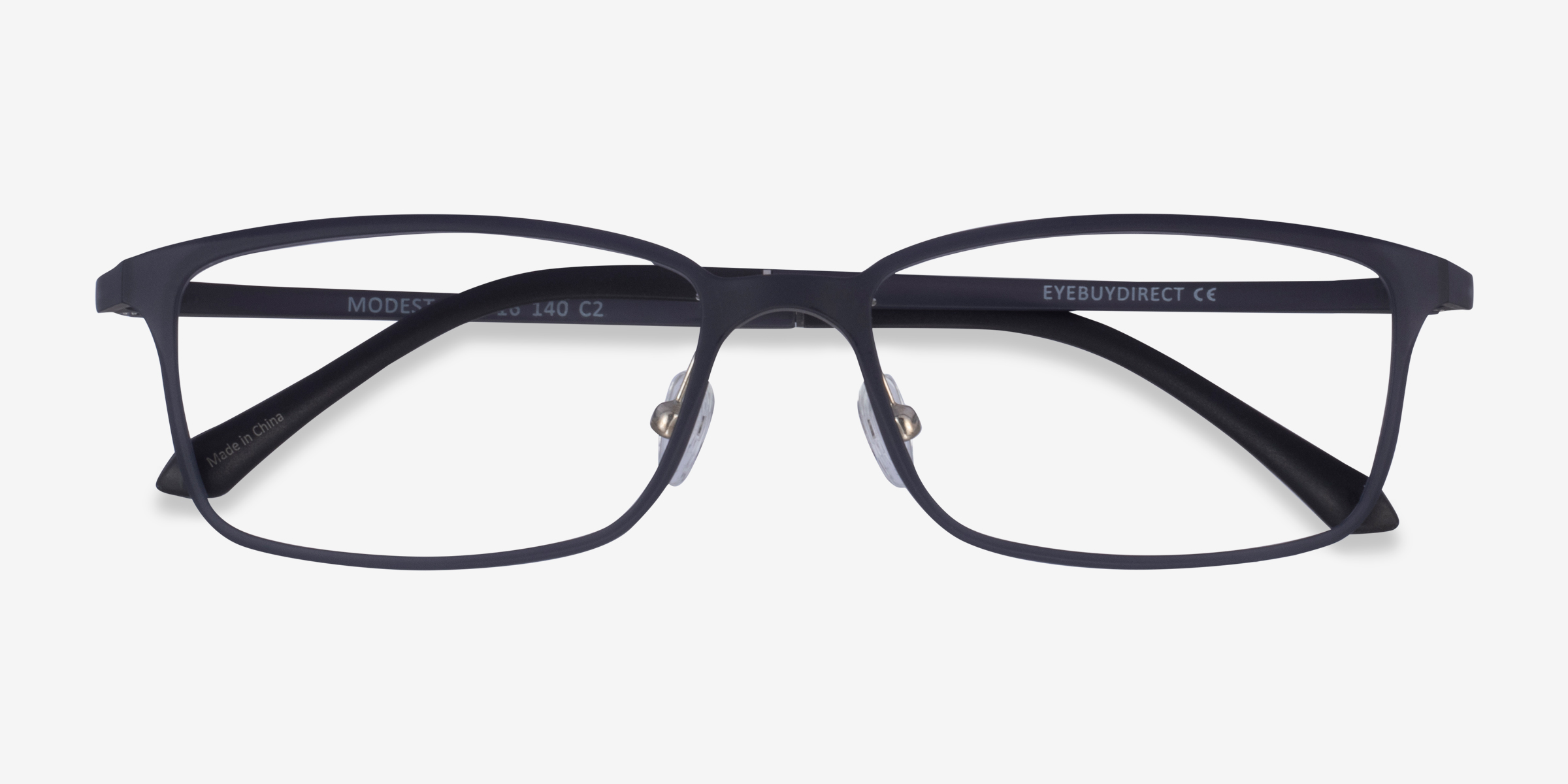 Modest Rectangle Matte Gray Full Rim Eyeglasses | Eyebuydirect