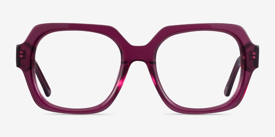 Ellen Geometric Clear Purple Glasses For Women Eyebuydirect