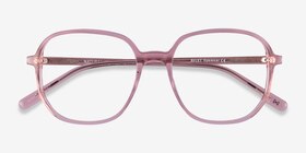 Natural Square Clear Pink Glasses for Women | Eyebuydirect