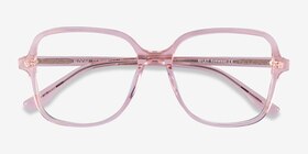 Bloom Square Clear Pink Full Rim Eyeglasses | EyeBuyDirect