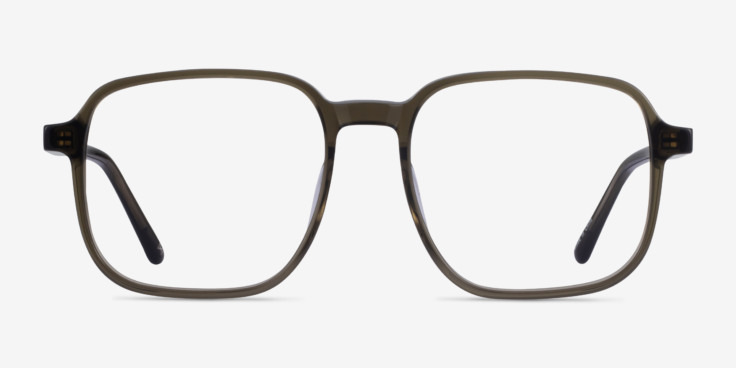 Ozone Square Clear Dark Green Glasses for Men | Eyebuydirect Canada