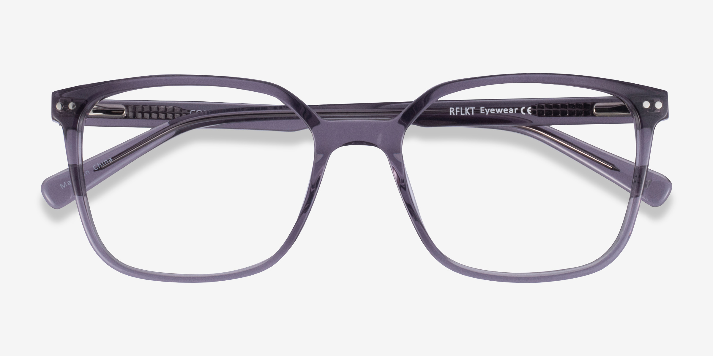 Conscious Square Clear Gray Glasses for Men | Eyebuydirect