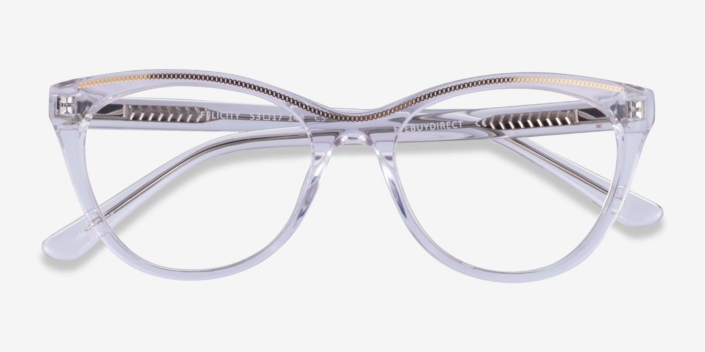 Felicity Cat Eye Clear Gold Glasses for Women | Eyebuydirect