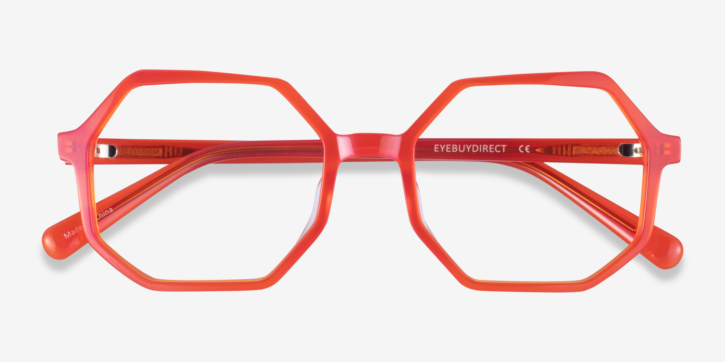Glister Geometric Iridescent Red Full Rim Eyeglasses | Eyebuydirect