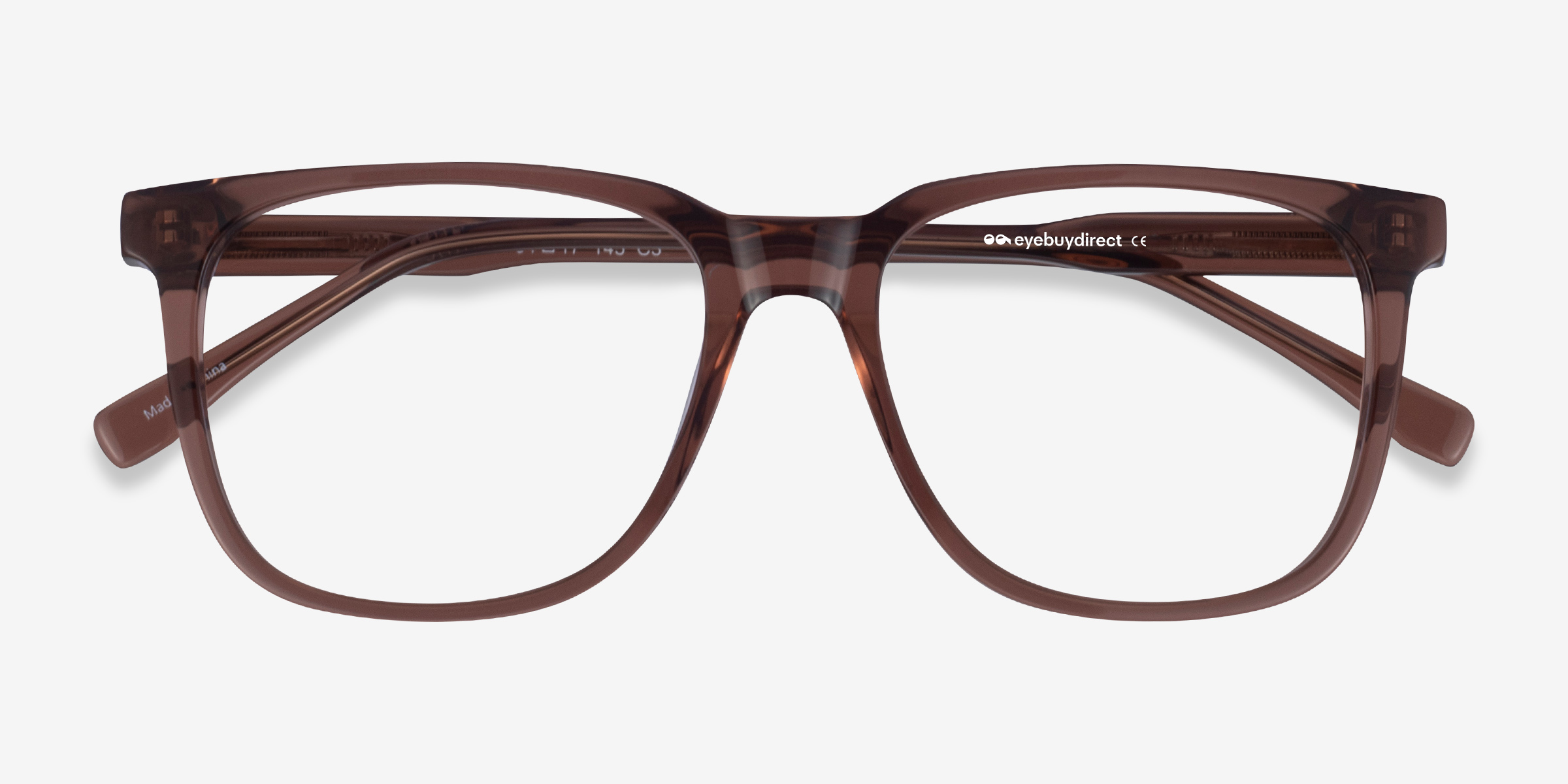 Latitude Square Clear Brown Full Rim Eyeglasses Eyebuydirect