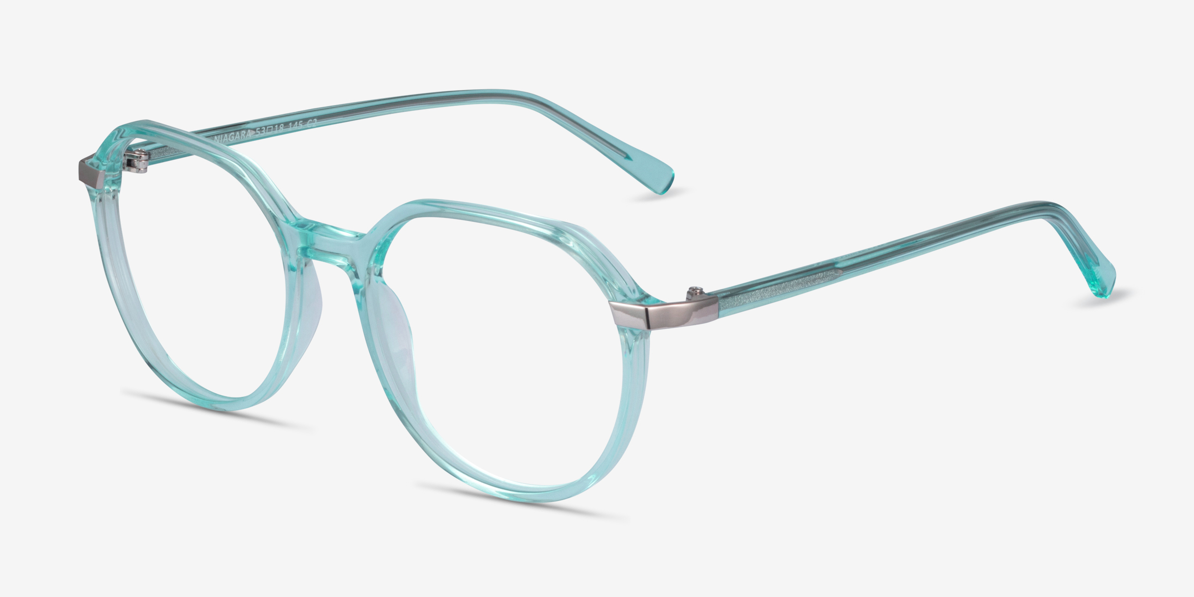 Niagara Geometric Clear Green Full Rim Eyeglasses | Eyebuydirect