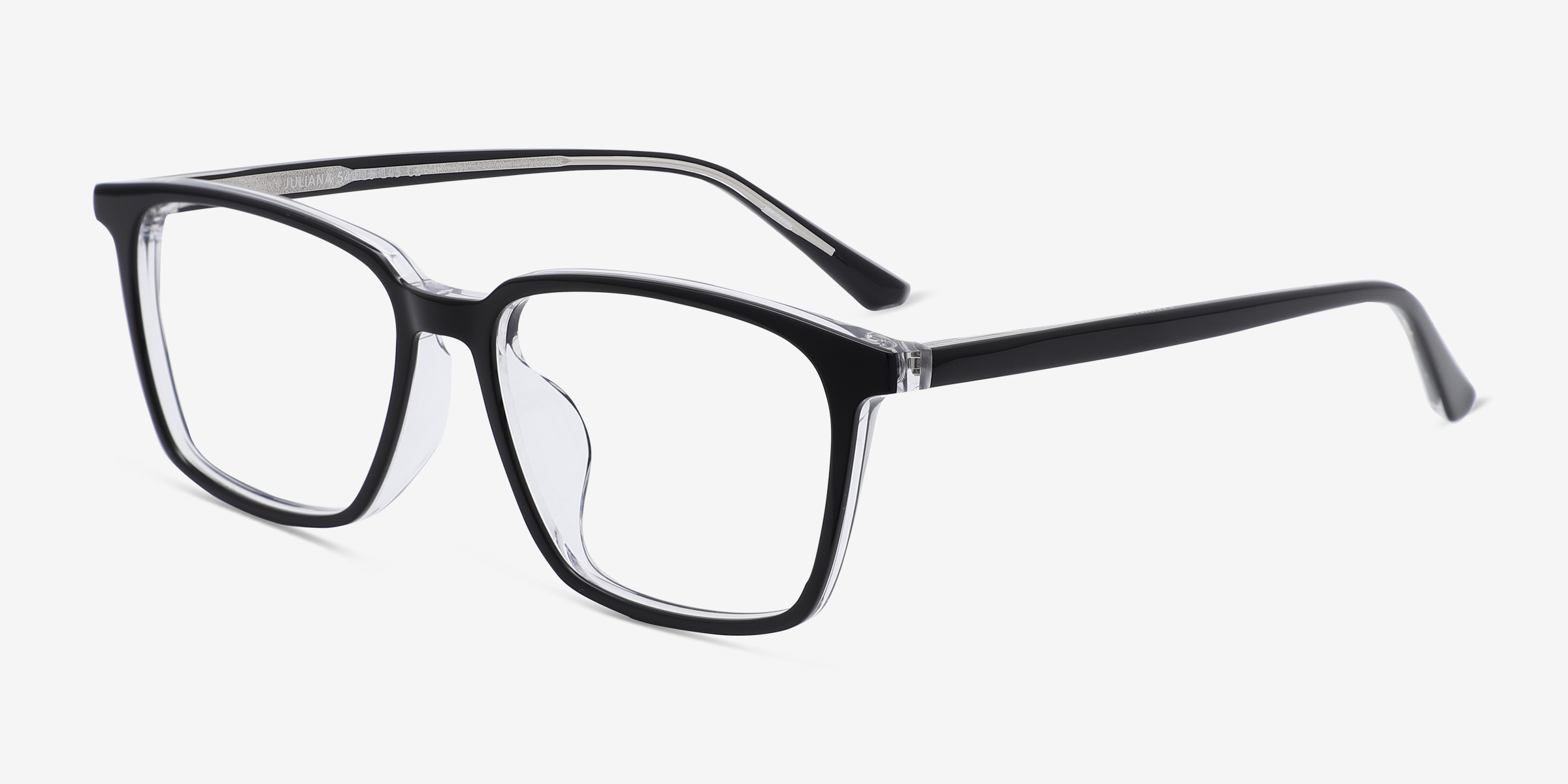 Juliana Rectangle Black Clear Glasses for Women | Eyebuydirect