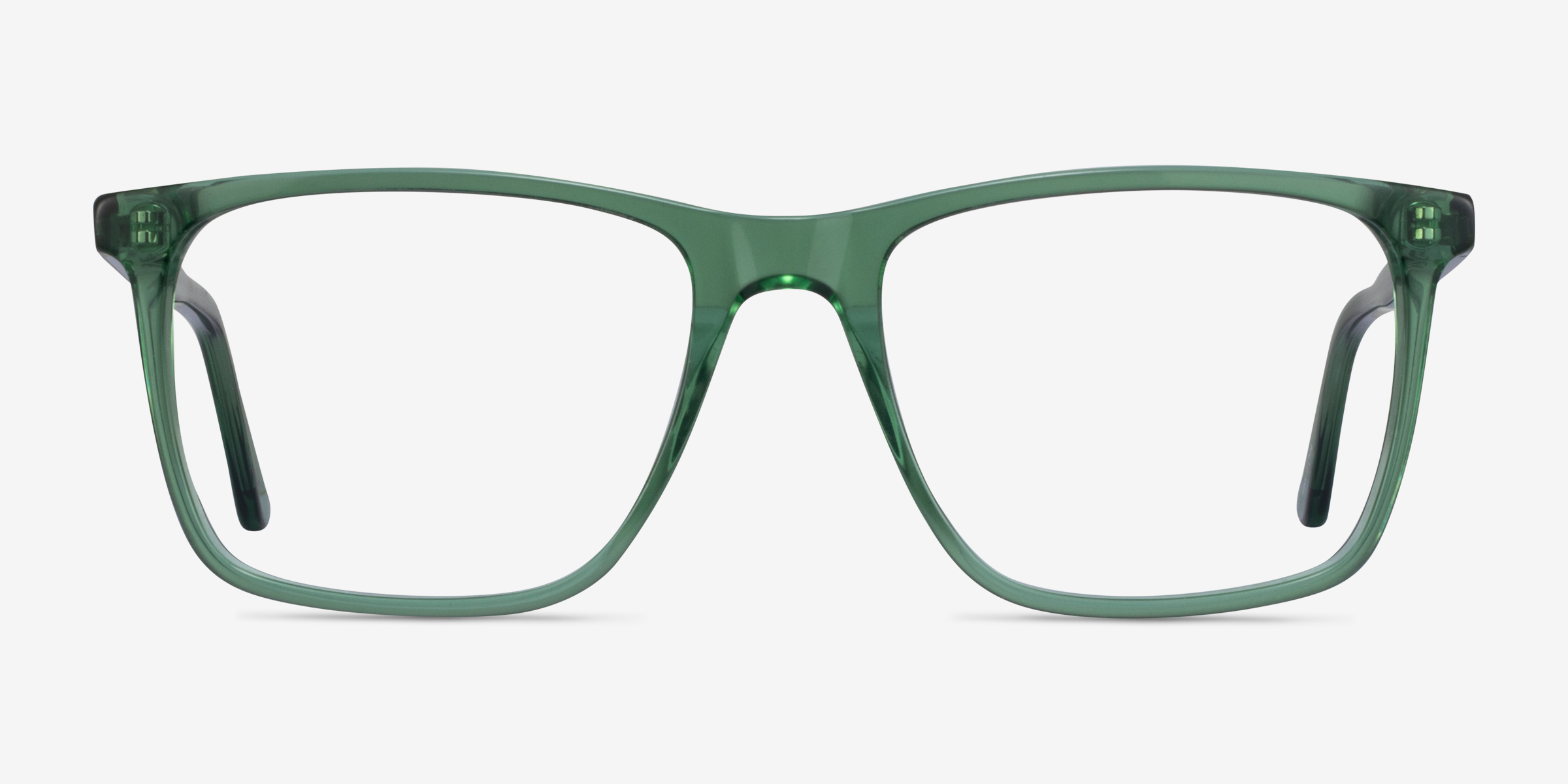 Francisco Rectangle Clear Green Glasses for Men | Eyebuydirect