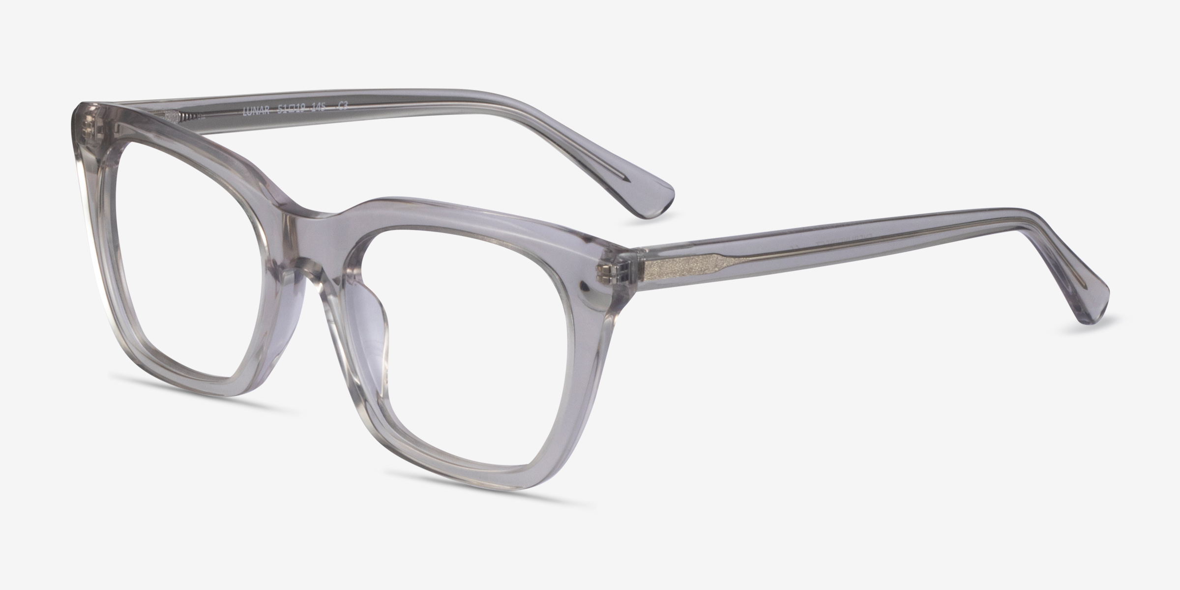 Lunar Square Clear Gray Full Rim Eyeglasses | Eyebuydirect