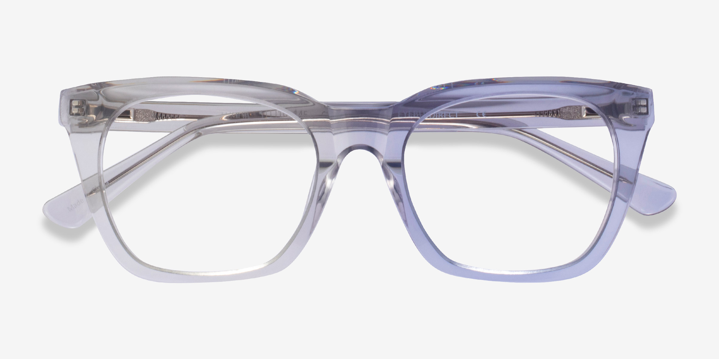 Lunar Square Clear Gray Full Rim Eyeglasses | Eyebuydirect Canada