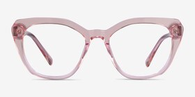 Judy Geometric Clear Pink Glasses for Women | Eyebuydirect