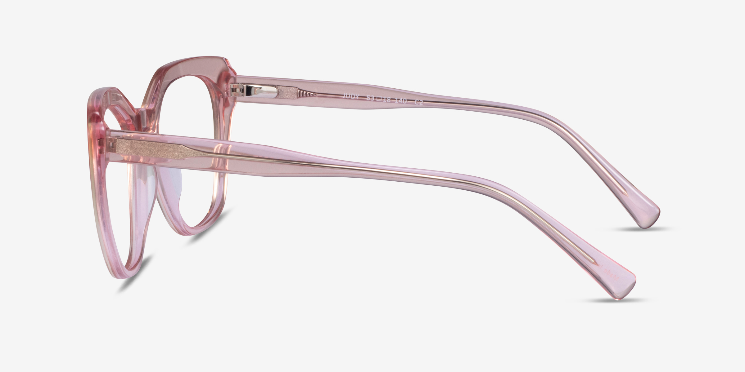 Judy Geometric Clear Pink Glasses for Women | Eyebuydirect