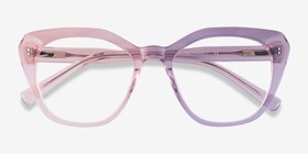 Judy Geometric Clear Pink Glasses for Women | Eyebuydirect