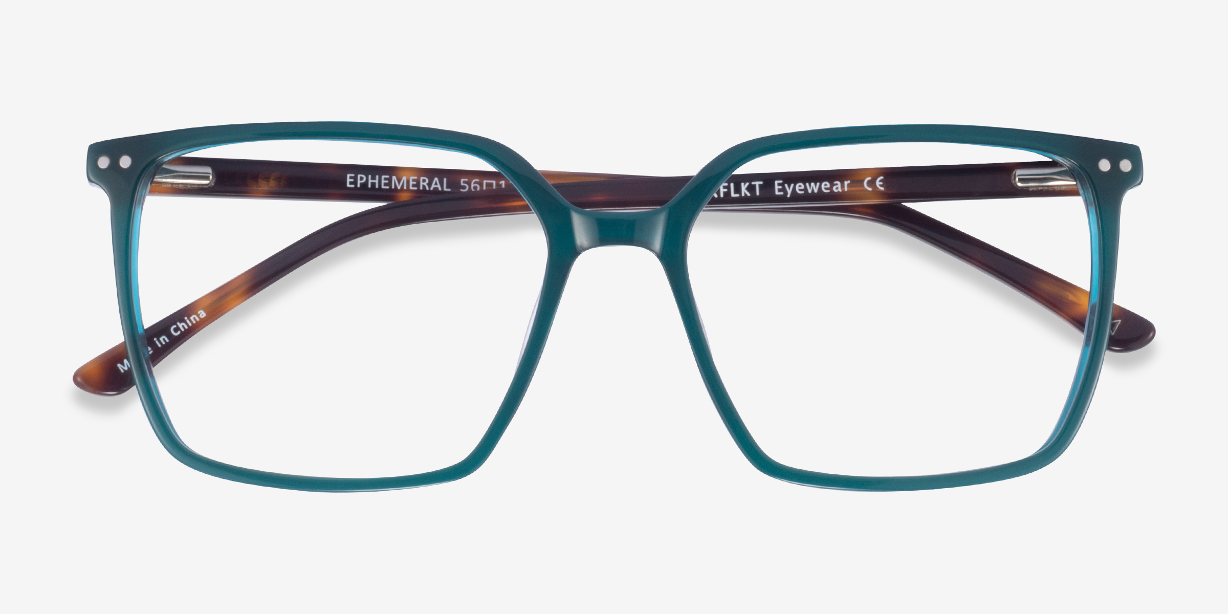 Ephemeral Square Teal Tortoise Glasses for Men | Eyebuydirect Canada