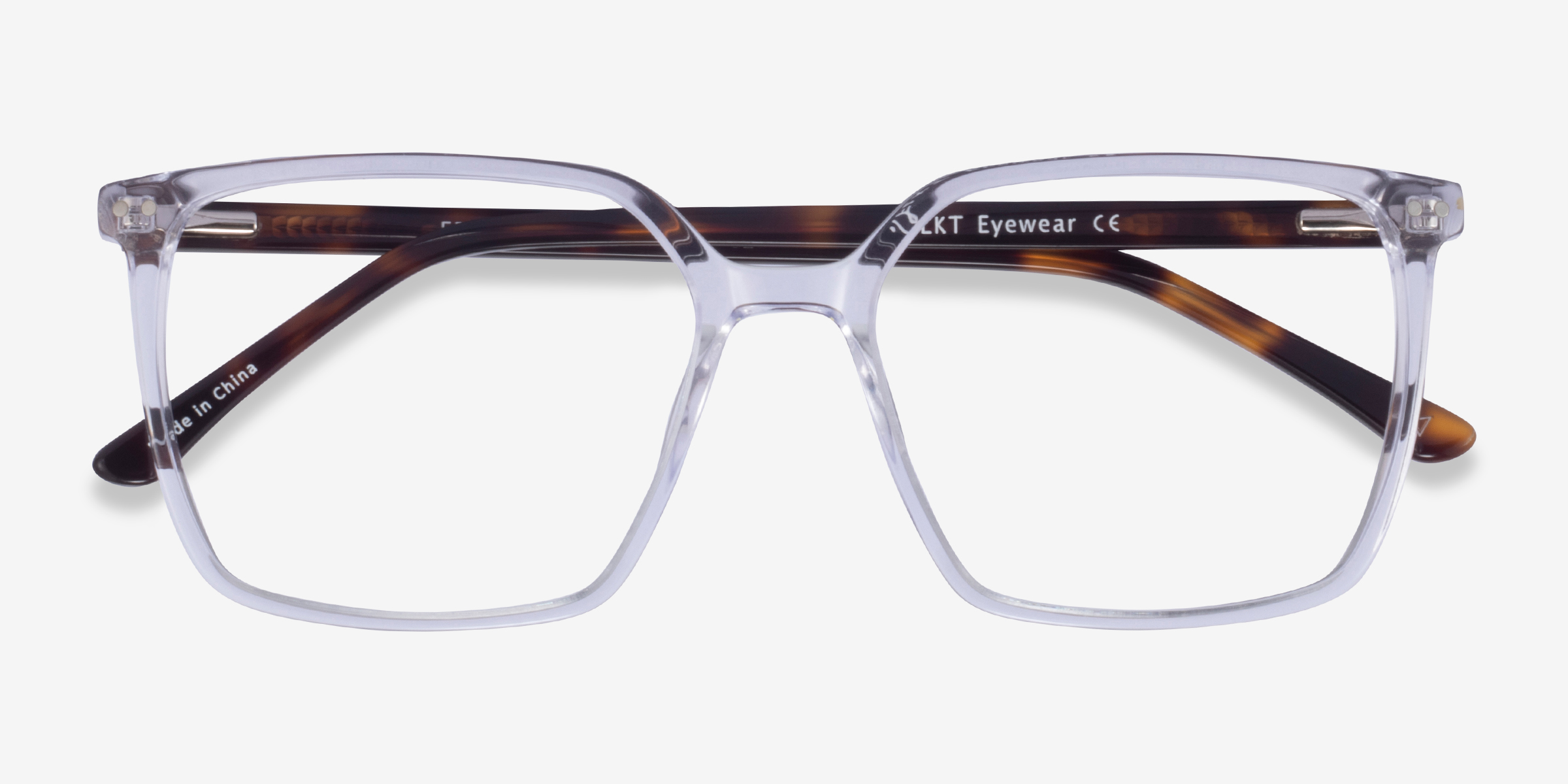 Ephemeral Square Clear Tortoise Glasses for Men | Eyebuydirect